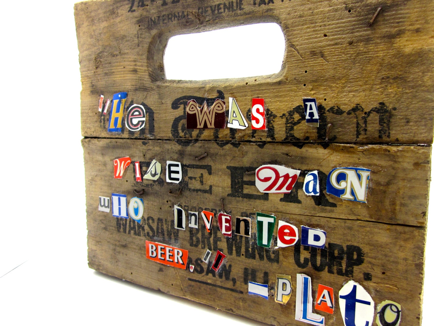 Plato Beer Quote - Vintage Beer Can Text Collage - Etsy
