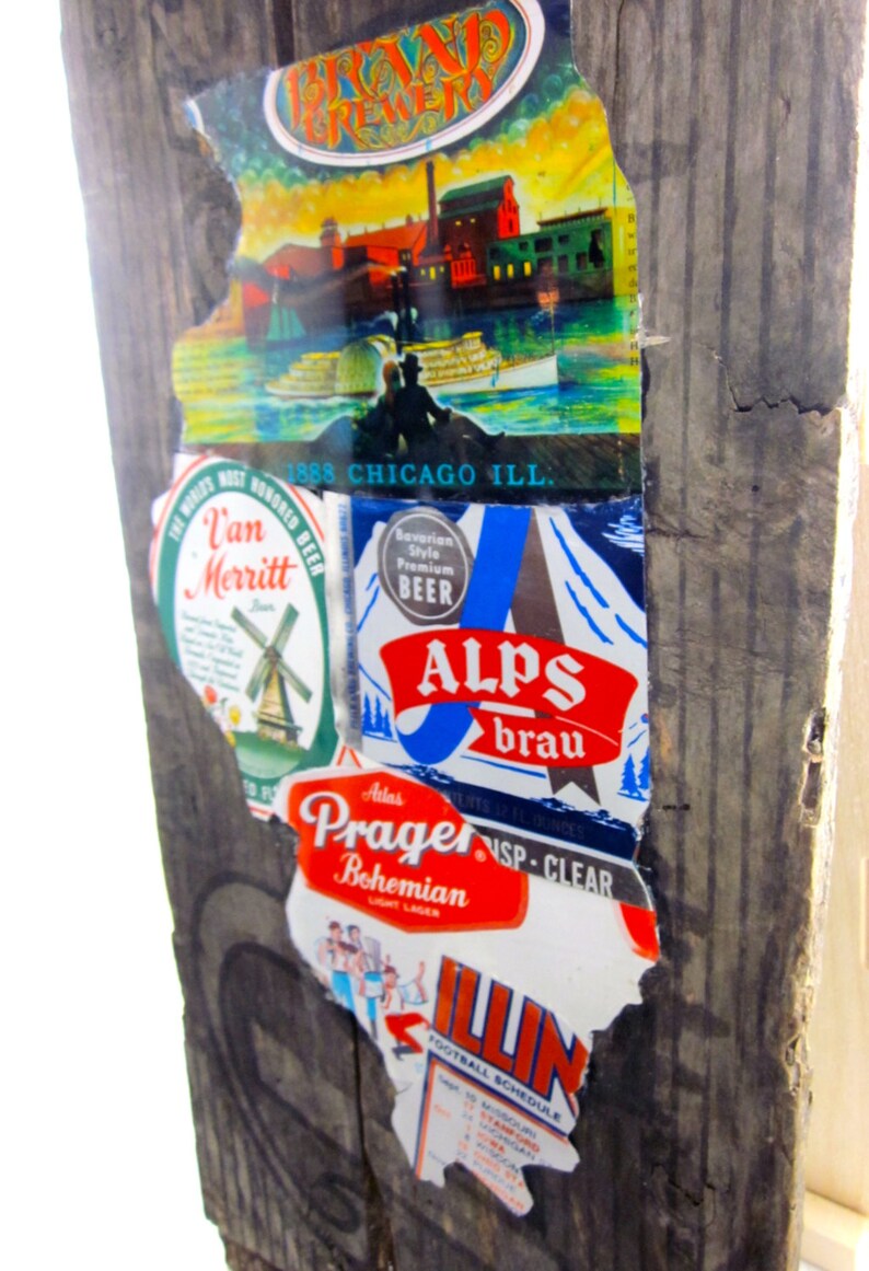 State of Illinois Beer Can Collage - Etsy
