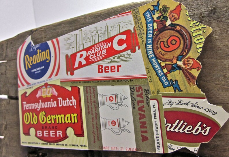 State of Pennsylvania Made With Upcycled PA Beer Labels - Etsy