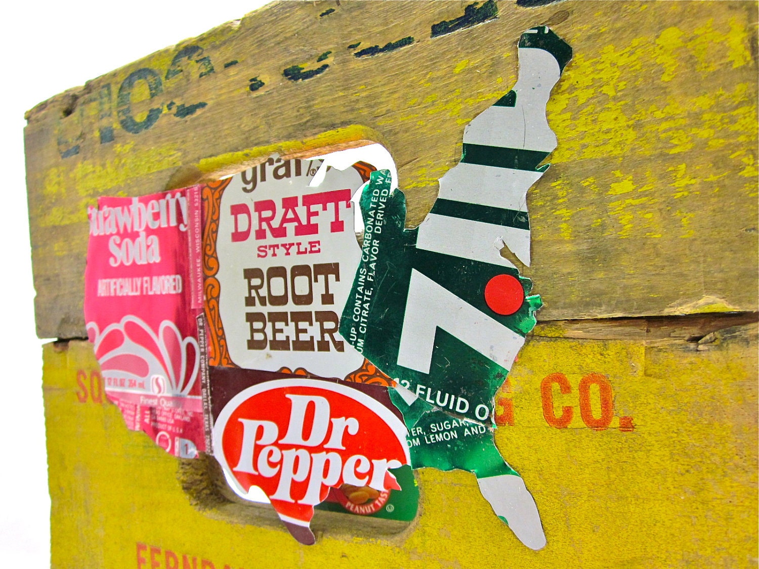 United States Map Upcycled Vintage Soda Can Collage - Etsy