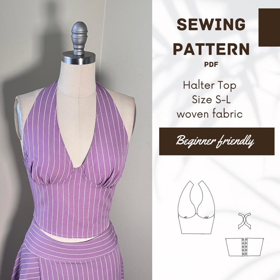 Halter Top Size Us S-L. Some Sewing Experience Needed. Tutorial on ...