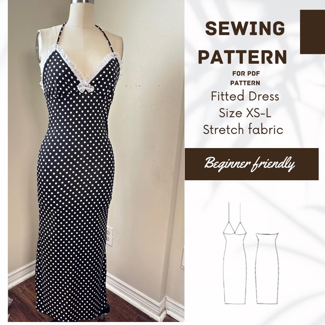 Fitted Dress Pdf Pattern With Picture Instructions - Etsy