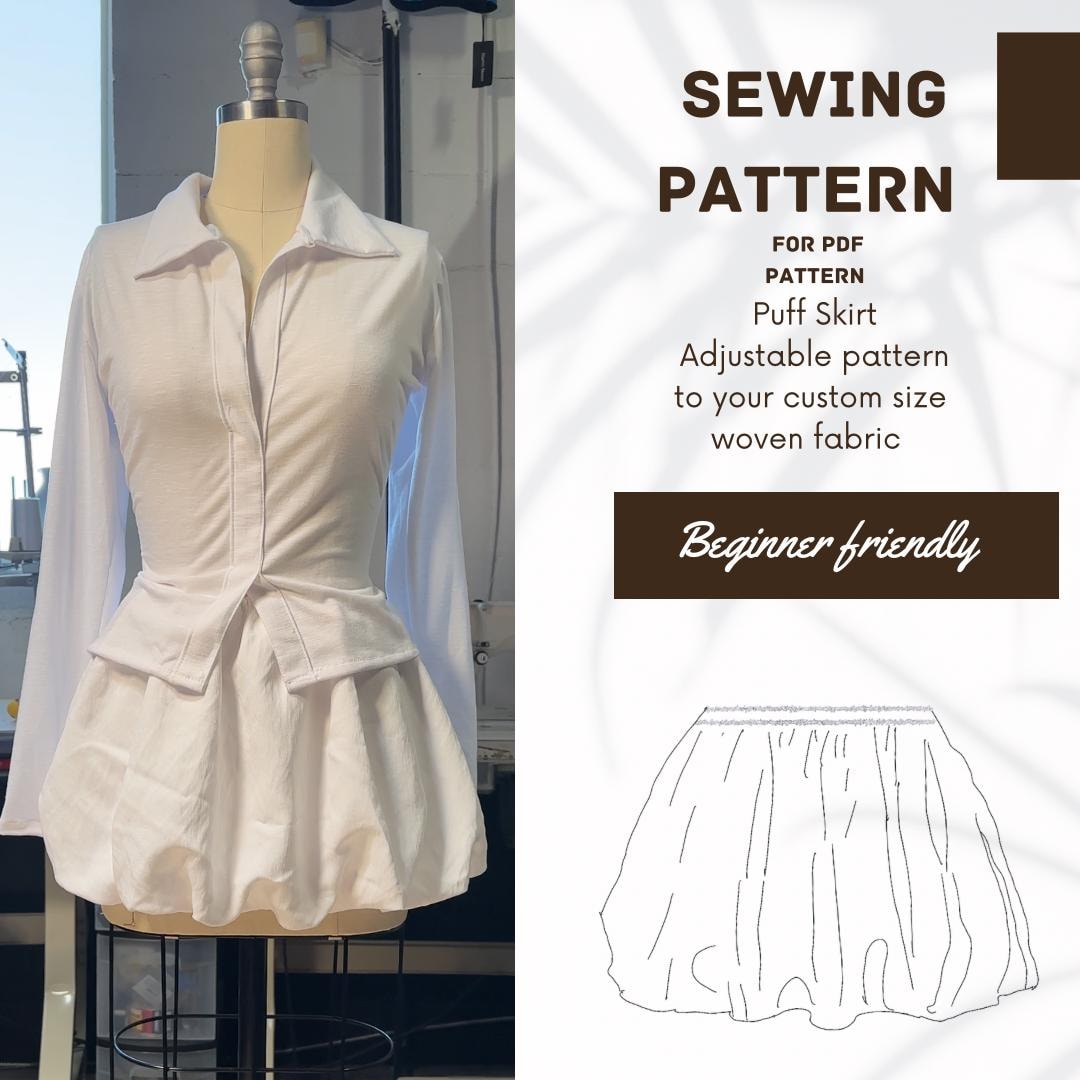Puff Skirt Sewing Pattern With Picture Instructions - Etsy