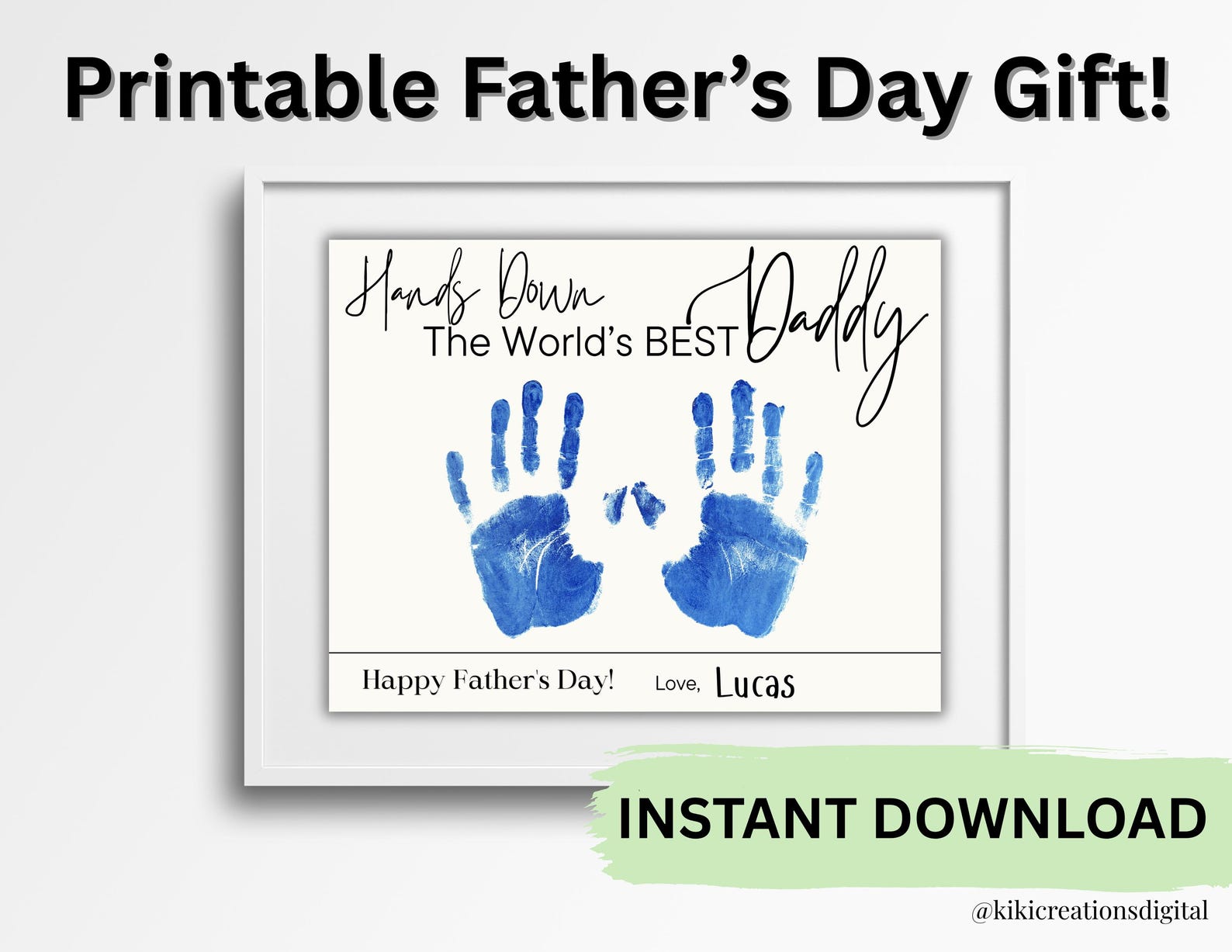 Father’s Day Handprint Craft Printable Hands Down Best Daddy Diy Kids ...