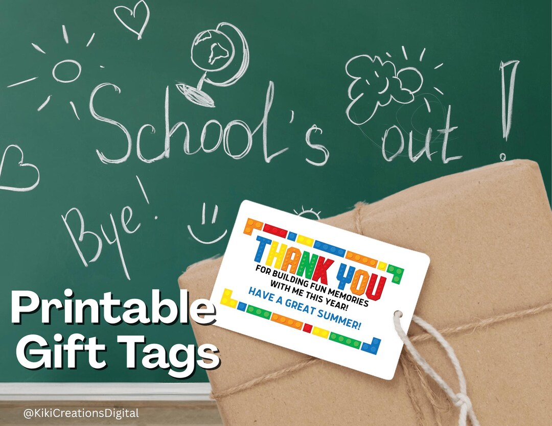 End of Year Thank You Tags – Printable Student Gift – Building Blocks ...