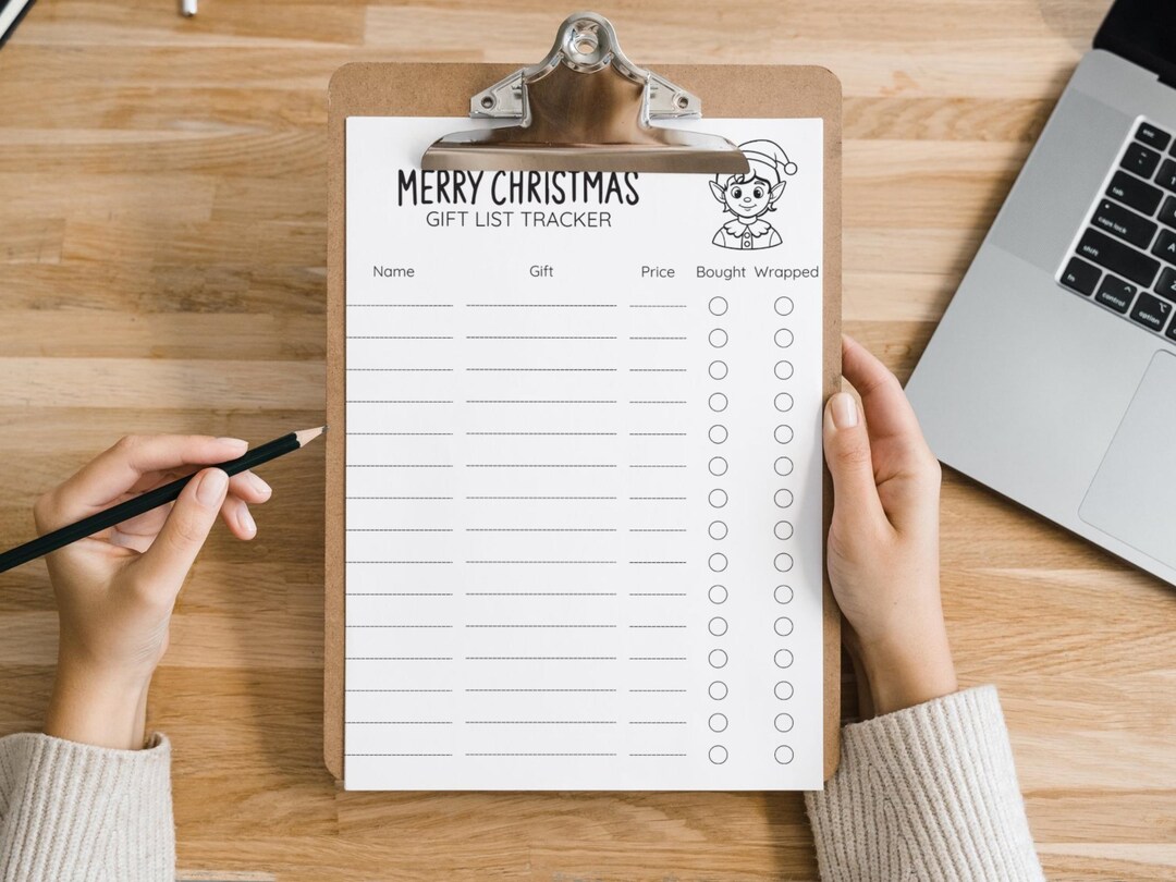 Elf Theme Christmas Gift List Tracker Printable | Holiday Budget ...