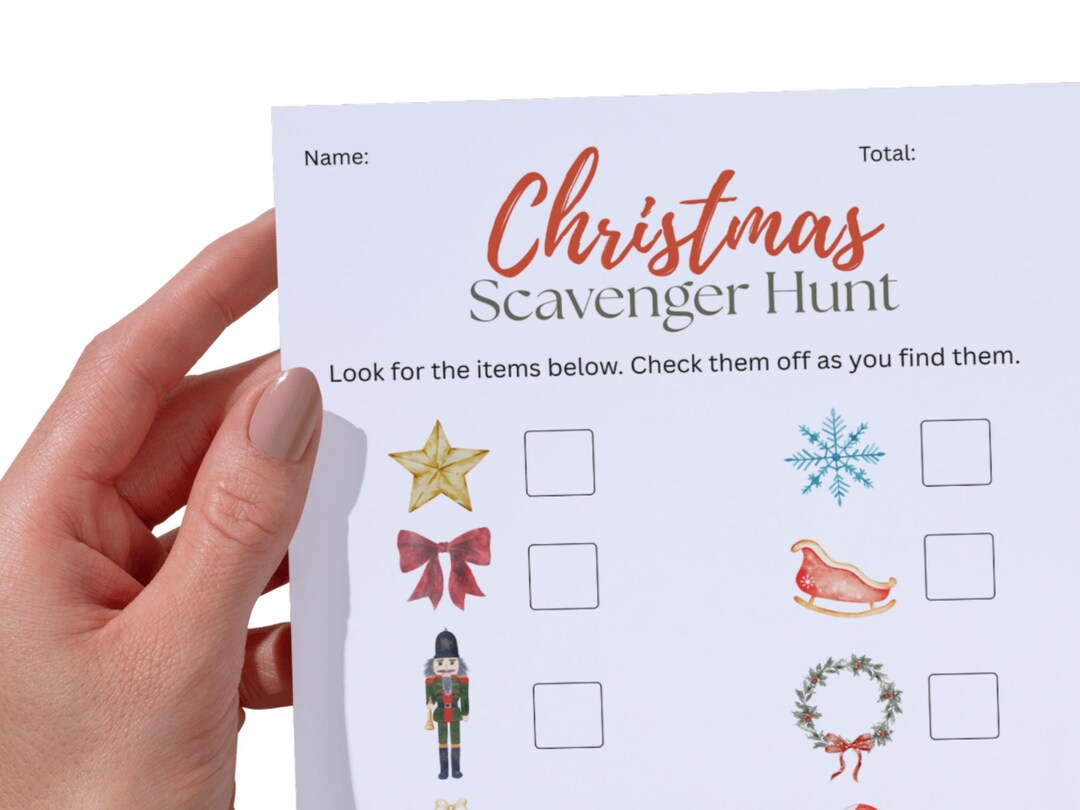 Christmas Scavenger Hunt | Kids Activity | Holiday Game (PDF Download ...