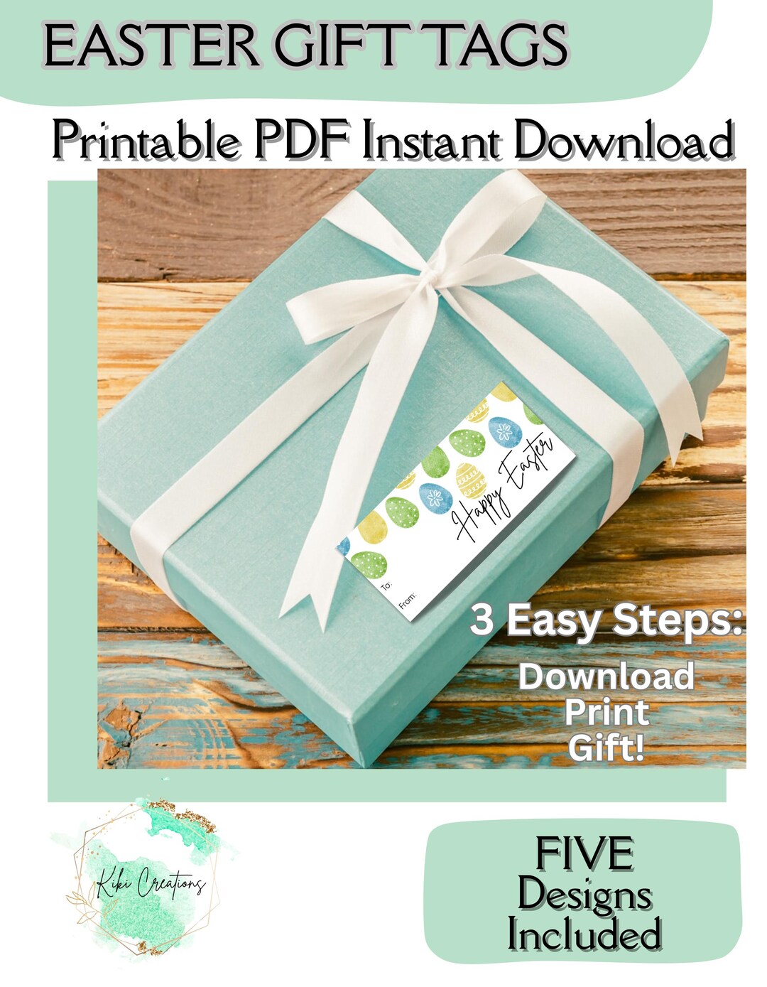 Easter Gift Tags Printable PDF Bundle | Digital Tags for Easter Baskets ...