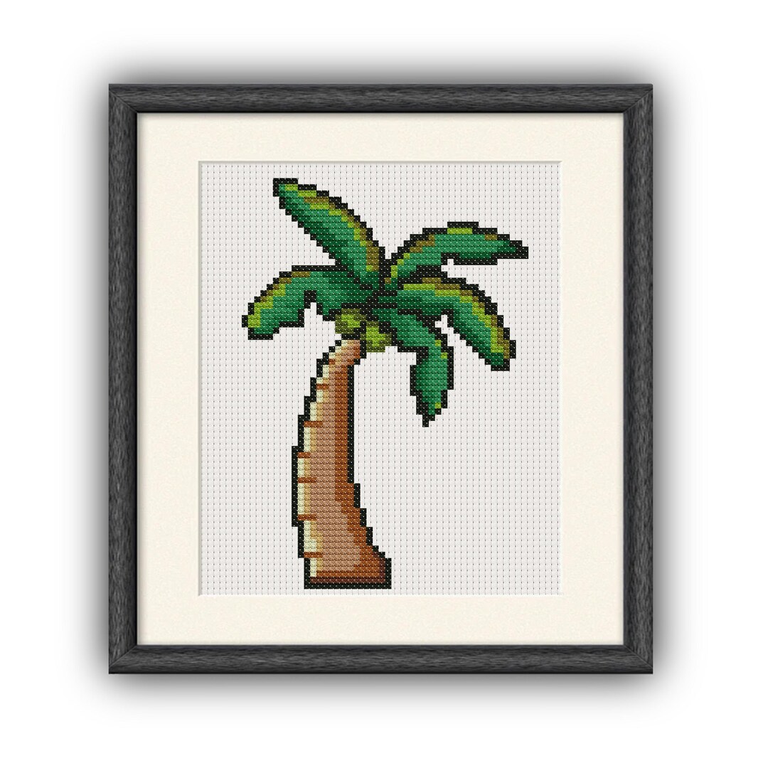 Palm Tree Cross Stitch,tropical Embroidery Pdf,beach Decor Cross Stitch ...