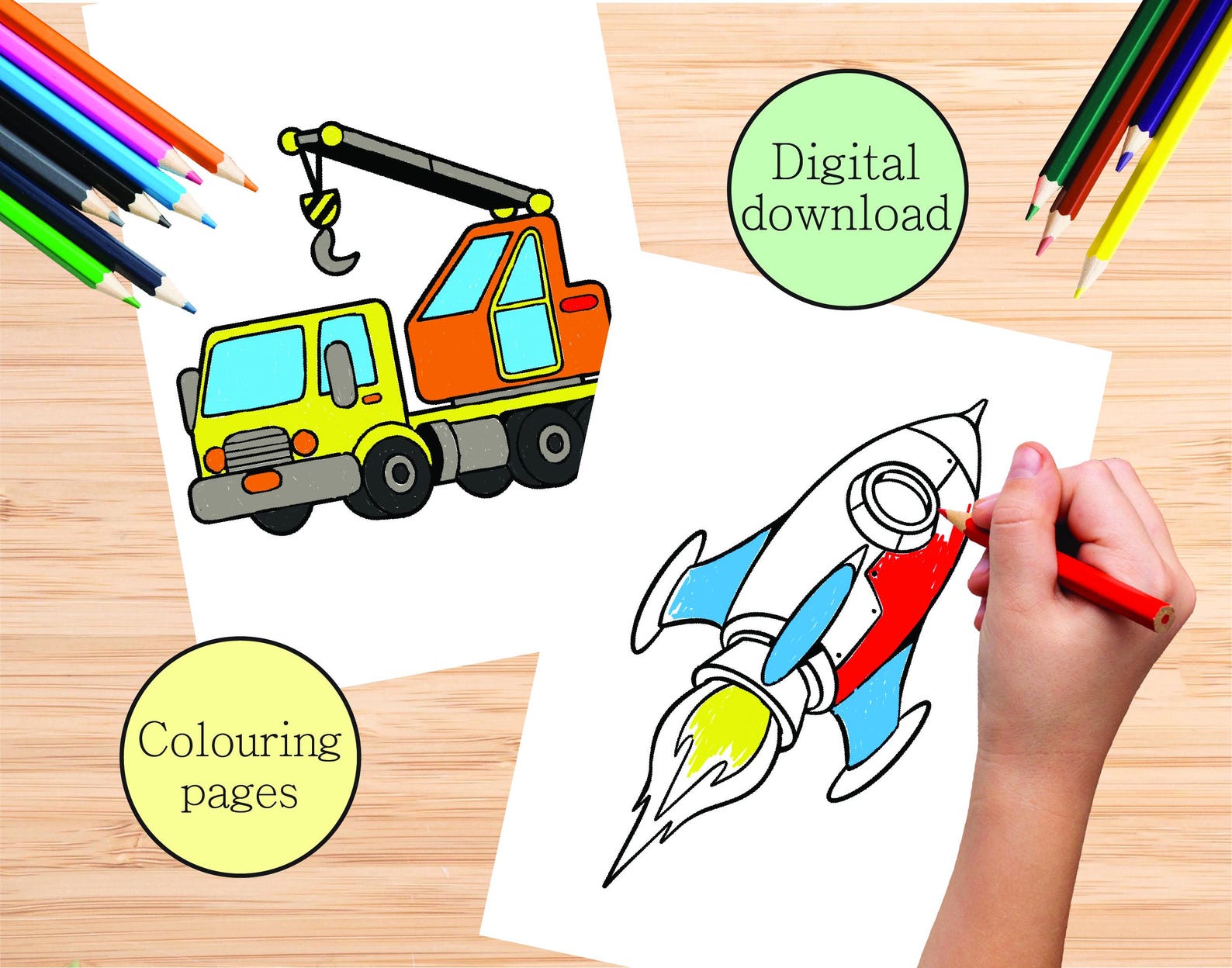Vehicle Colouring Pages for Kids | 30 Pages | Printable Colouring Pages ...