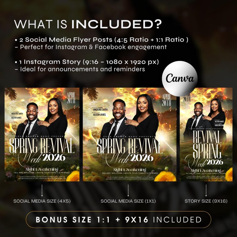 Spring Revival Church Flyer Template-editable Canva-worship Revival ...