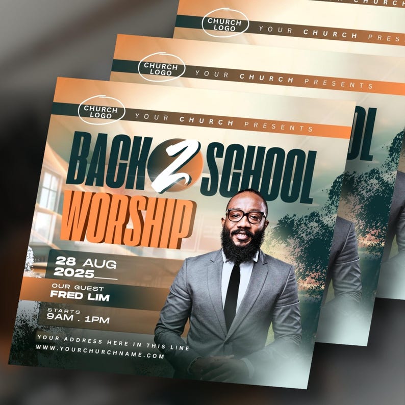 Back to School Church Flyer Template: Editable Christian Graphics ...