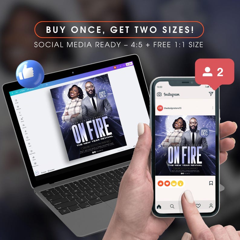 New Years Revival Church Flyer Template, Editable Canva, Worship ...