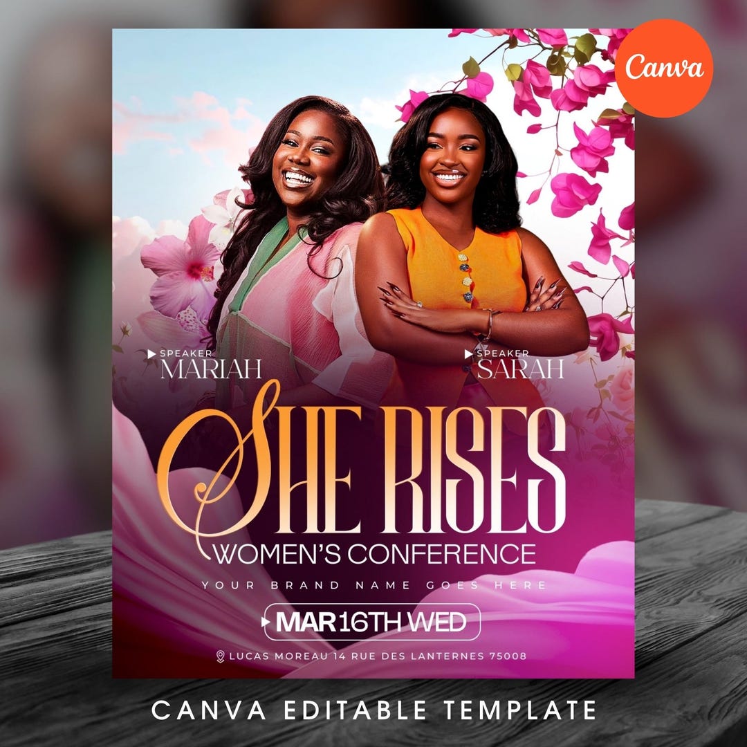 Women's Conference Flyer Church Template-womens Ministry Fellowship ...