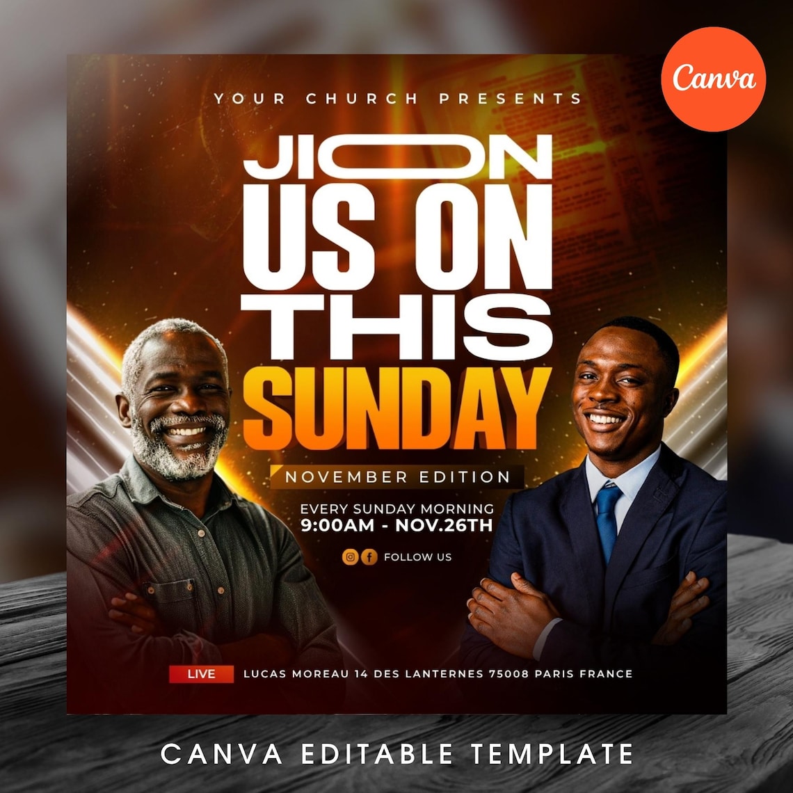 Sunday Service Church Flyer Template, Prophetic Service Christian Flyer ...