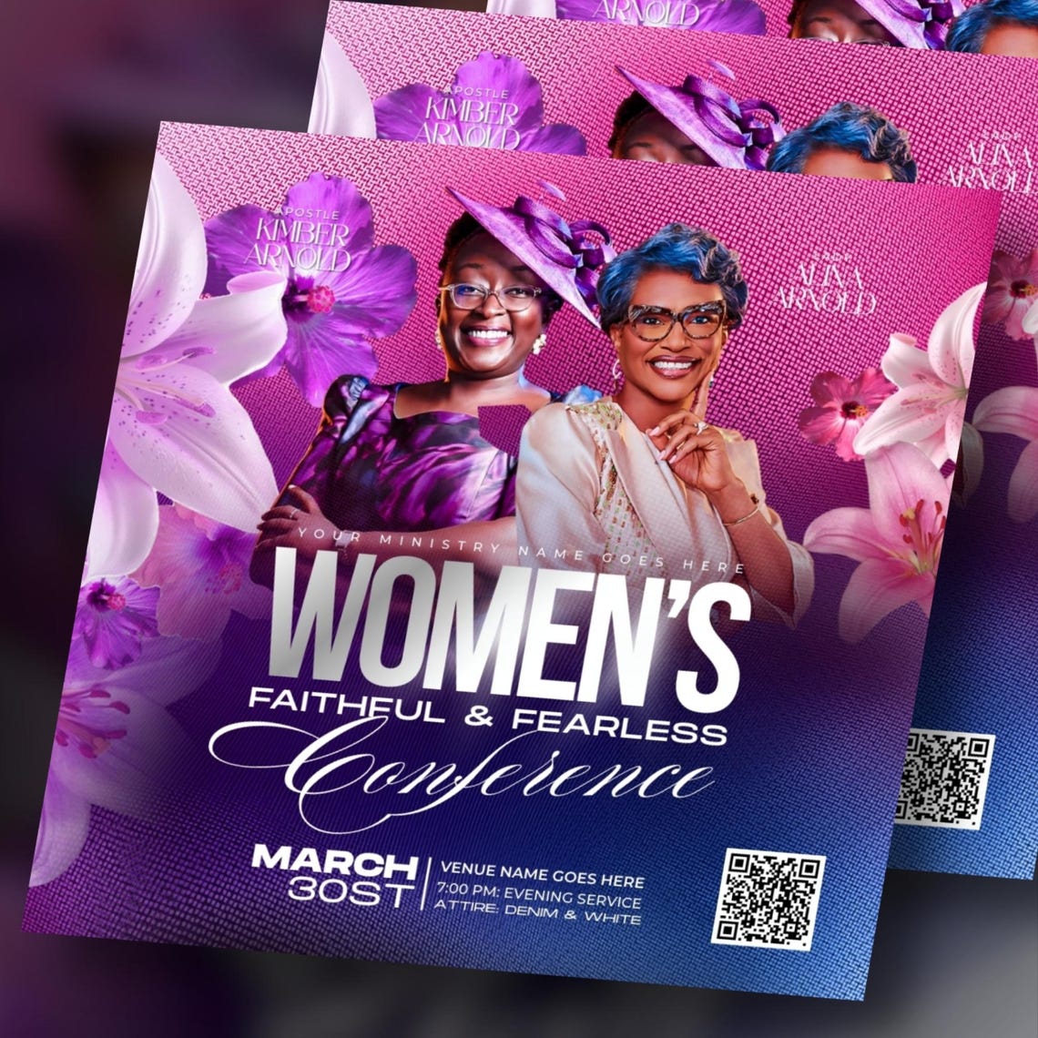 Women's Conference Flyer Church Template-womens Ministry Fellowship ...