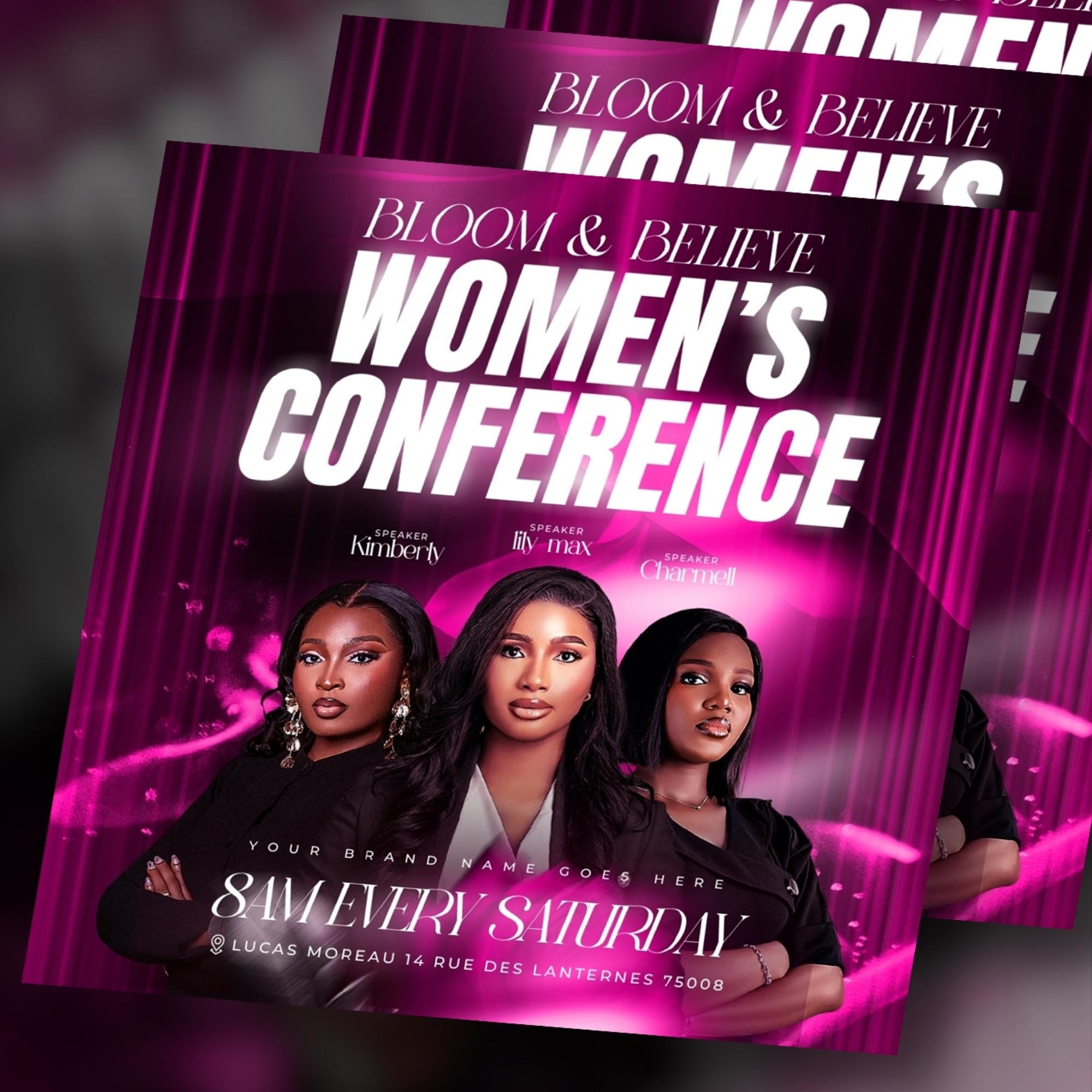 Women's Meeting Conference Flyer-church Template-women's Ministry ...