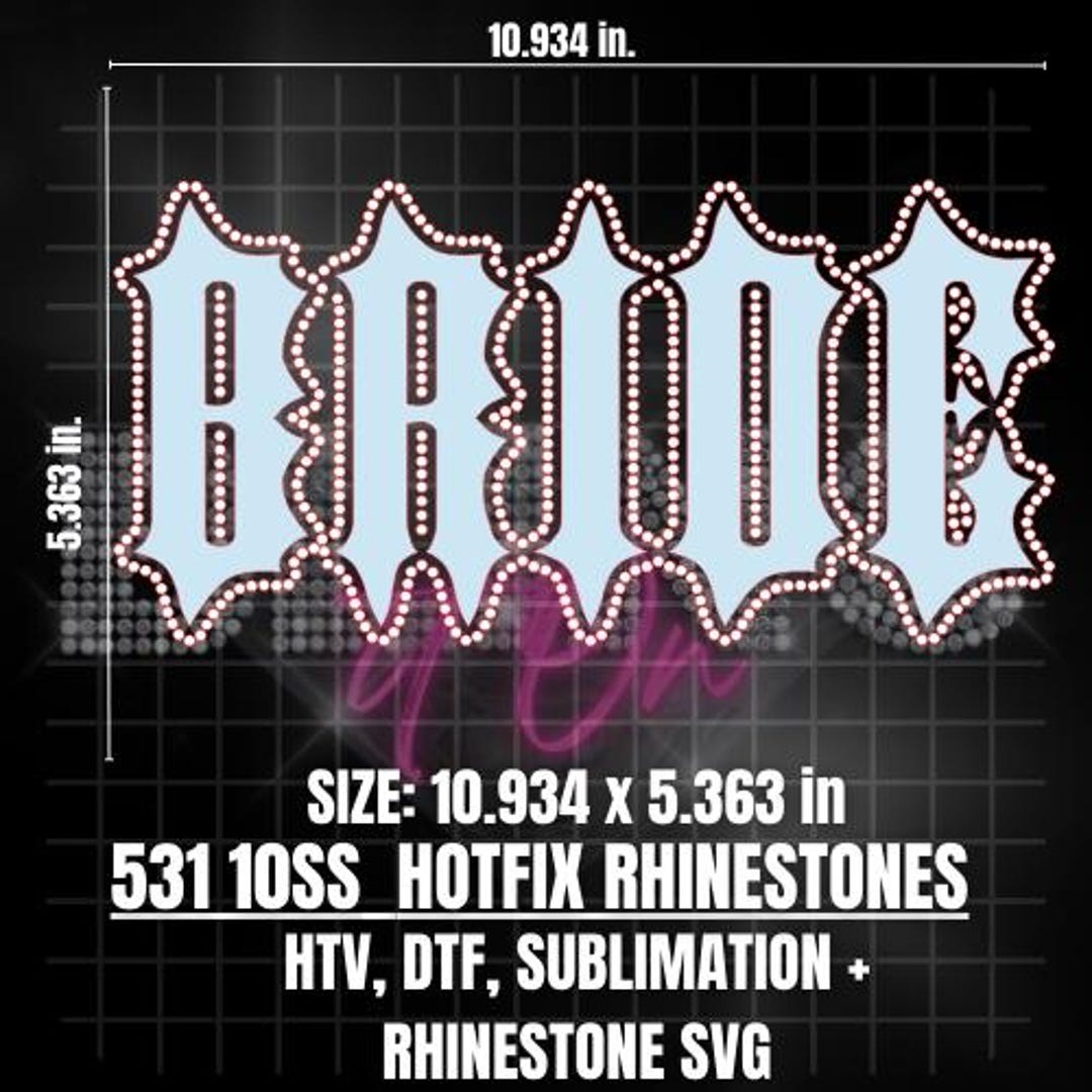BRIDE Gothic Style Font | HTV + Rhinestone SVG - Etsy