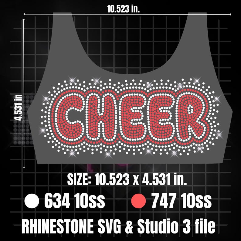 CHEER Rhinestone SVG | Bubble Font Cheer Design | 2-color Rhinestone ...