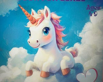 Unicorn Coloring Printable Book Pages Ages 4-12: 50 Fantasy Kawaii ...