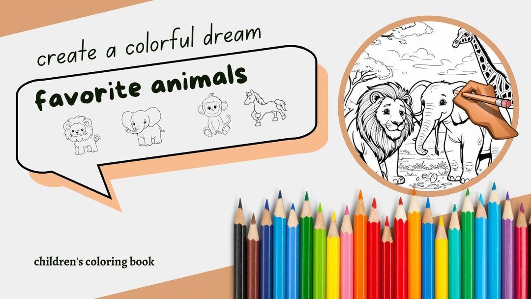 Animals Coloring Pages for Kids - Digital Download | Printable Animal ...