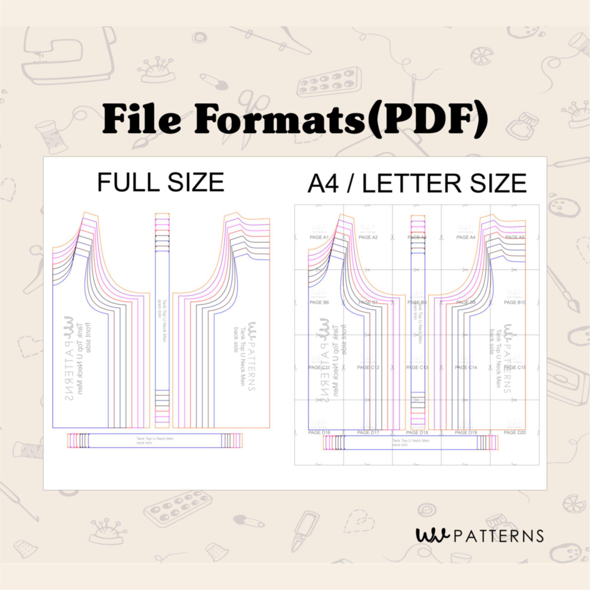 Tank Top Sewing Pattern Bundle for Men Women Kids Size | U & V Neck ...