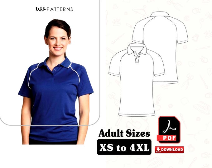 Polo Shirt Women Pattern / Templates,pdf Sewing Pattern,digital Pattern ...