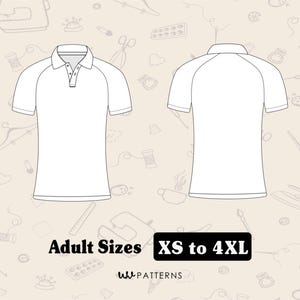 Women's Polo Raglan Sleeve Sewing Pattern: XS-4XL (PDF Download A4/US ...