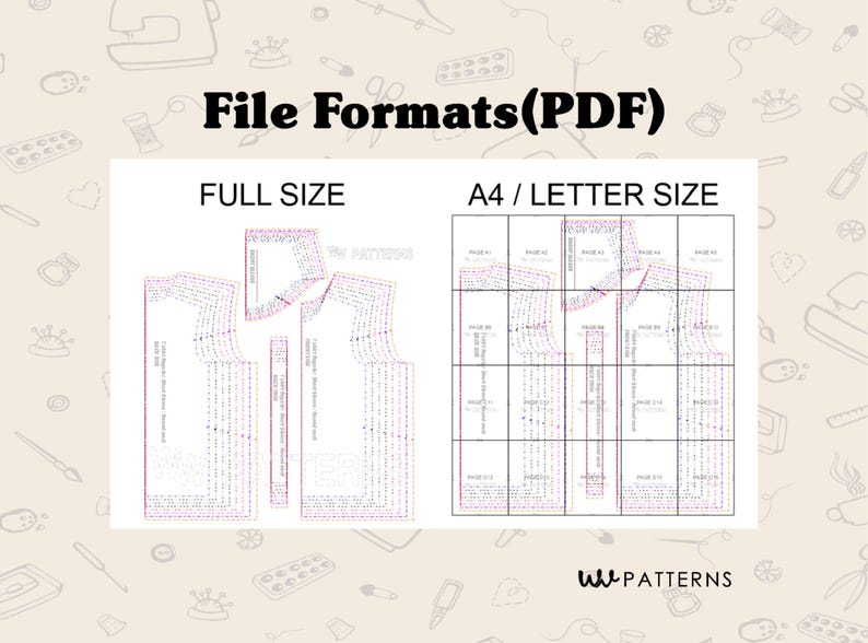 T Shirt Sewing Patterns for Men, Round Neck and Regular Sleeves Sizes S ...