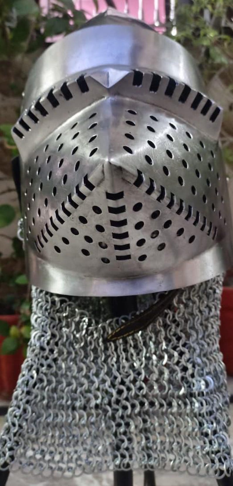 Medieval Bascinet Helmet With Klappvisor | 16 Gauge Steel | Padded ...