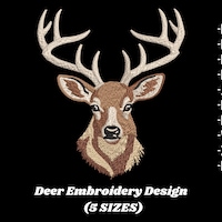 Deer Buck Embroidery File Download, 6 Sizes, Deer Head Buck Head, Deer ...