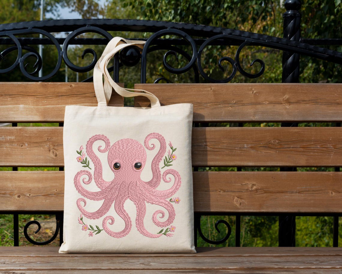 Octopus Embroidery Design | Octopus Floral Embroidery Design | Sea ...