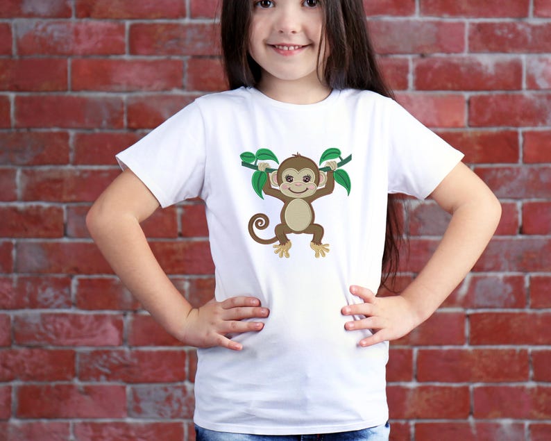 Monkey Embroidery Design, Safari Animals Pattern (instant Download) - Etsy