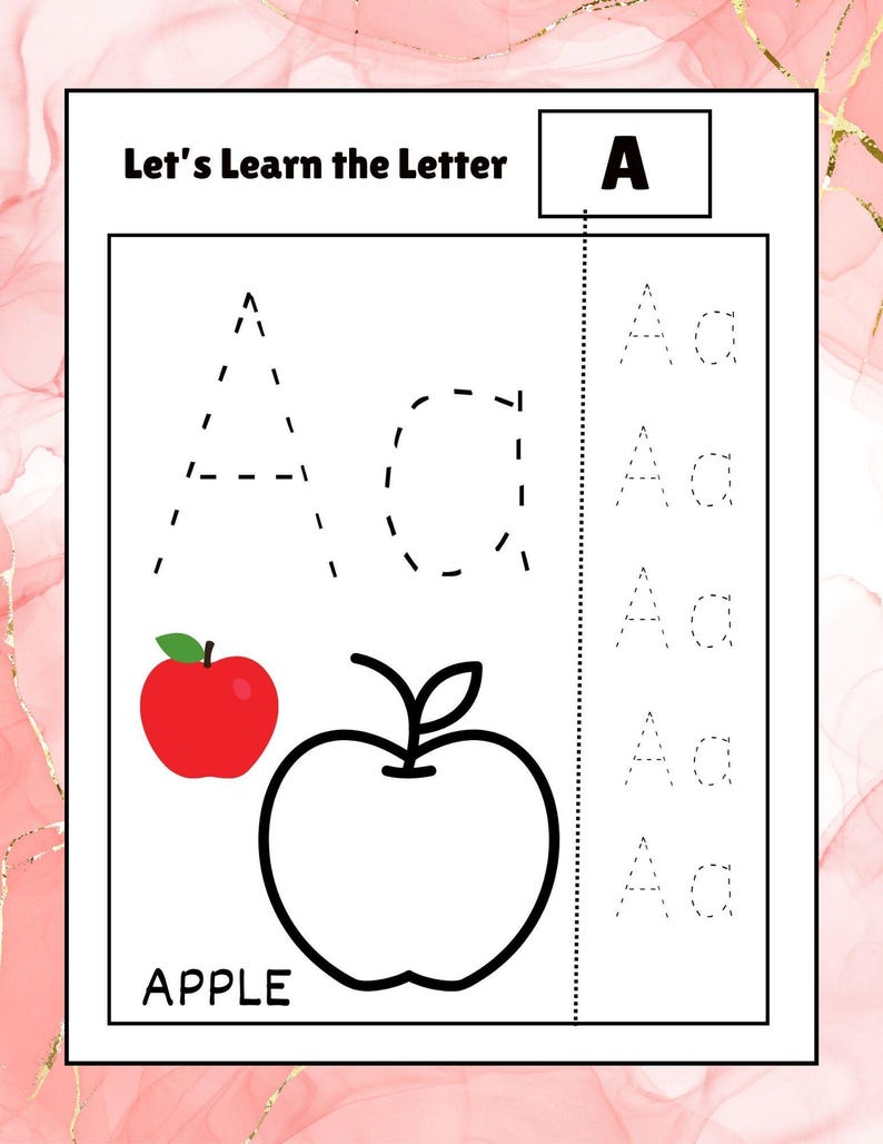 A-Z Alphabet Tracing Pages | Preschool Coloring Worksheets (digital ...