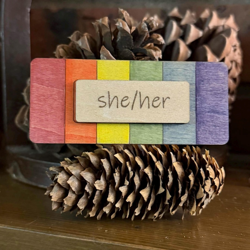 Custom Pronoun Flag Pin - Etsy