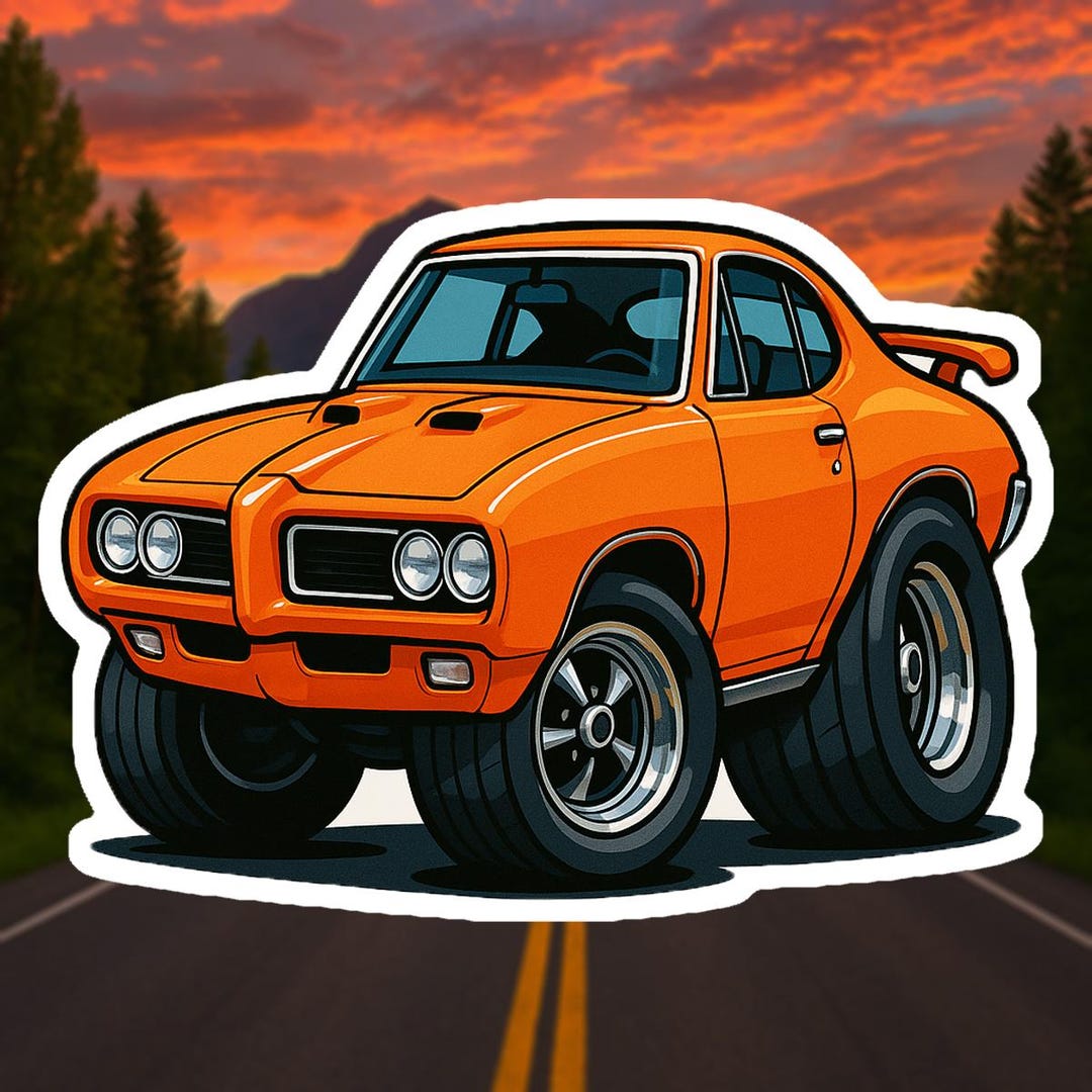 Pontiac GTO Judge Sticker Classic Muscle Car Decal Funny Cartoon ...