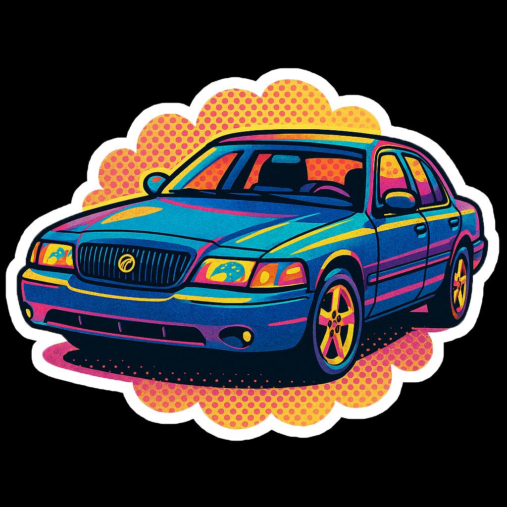 Mercury Marauder Sticker – Bold V8 Pop Art Muscle Car Decal for Classic ...