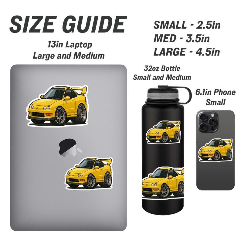 Acura Integra Type R Sticker JDM Car Decal Honda Integra Type R Cartoon ...