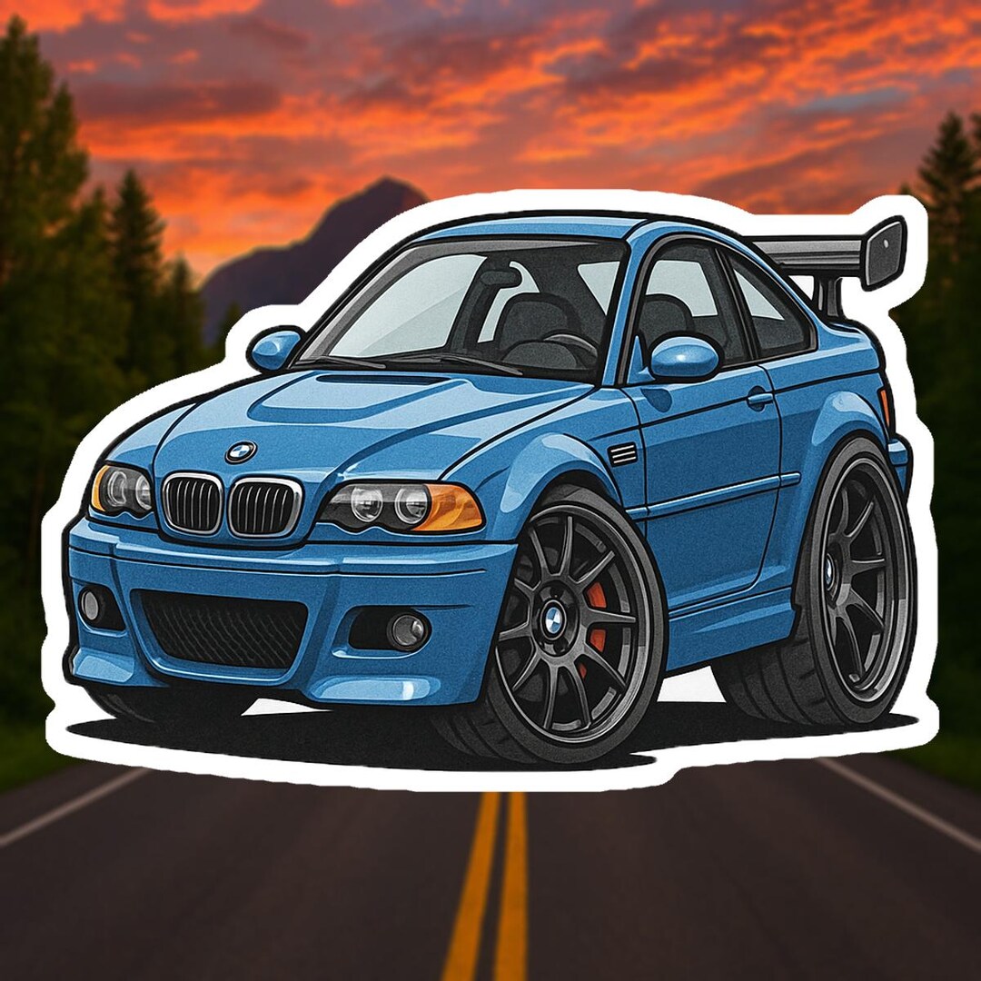 BMW E46 M3 Sticker Performance Sports Car Decal Cartoon E46 M3 Sticker ...