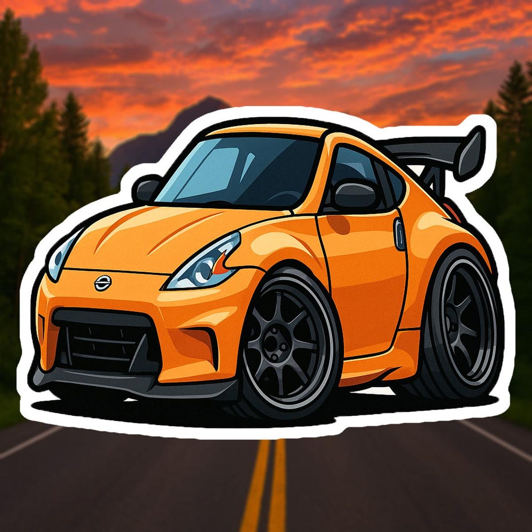 Nissan 370Z Sticker JDM Sports Car Decal Funny Cartoon Sticker for ...