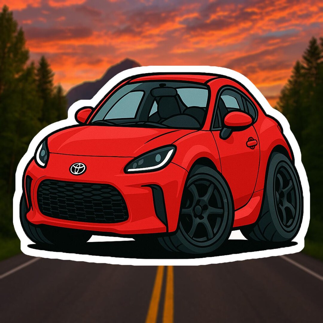 GR86 BRZ Sticker RWD JDM Sports Car Decal Funny Cartoon Sticker for ...