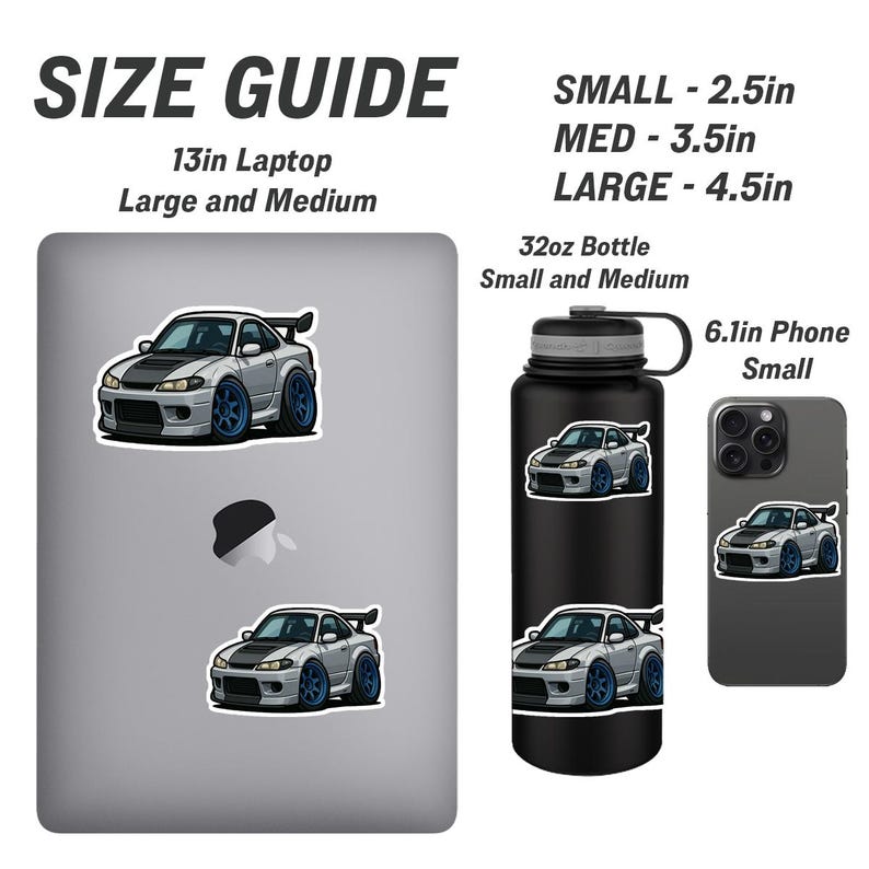 Nissan Silvia S15 Sticker JDM Drift Car Decal Funny Cartoon Sticker for ...