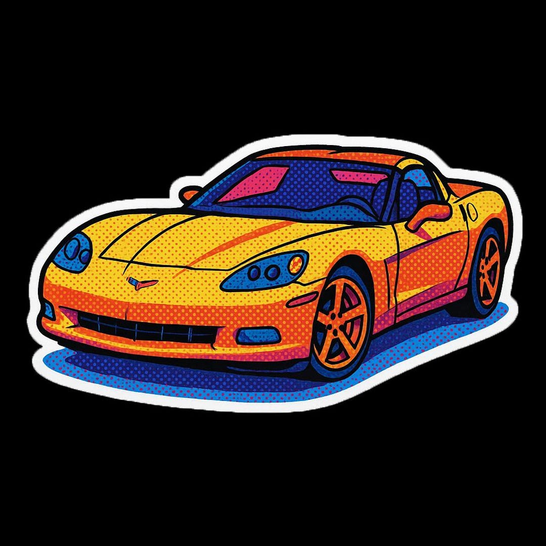 Corvette C6 Sticker – Modern Muscle Car Pop Art Decal for Chevrolet ...