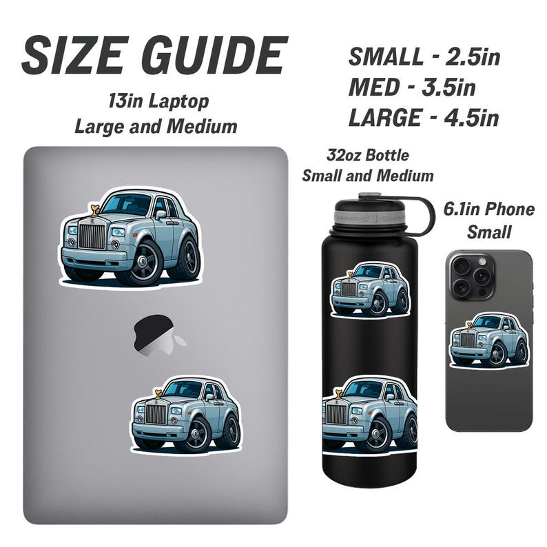 Rolls Royce Phantom Sticker Luxury Car Decal Funny Cartoon Sticker for ...