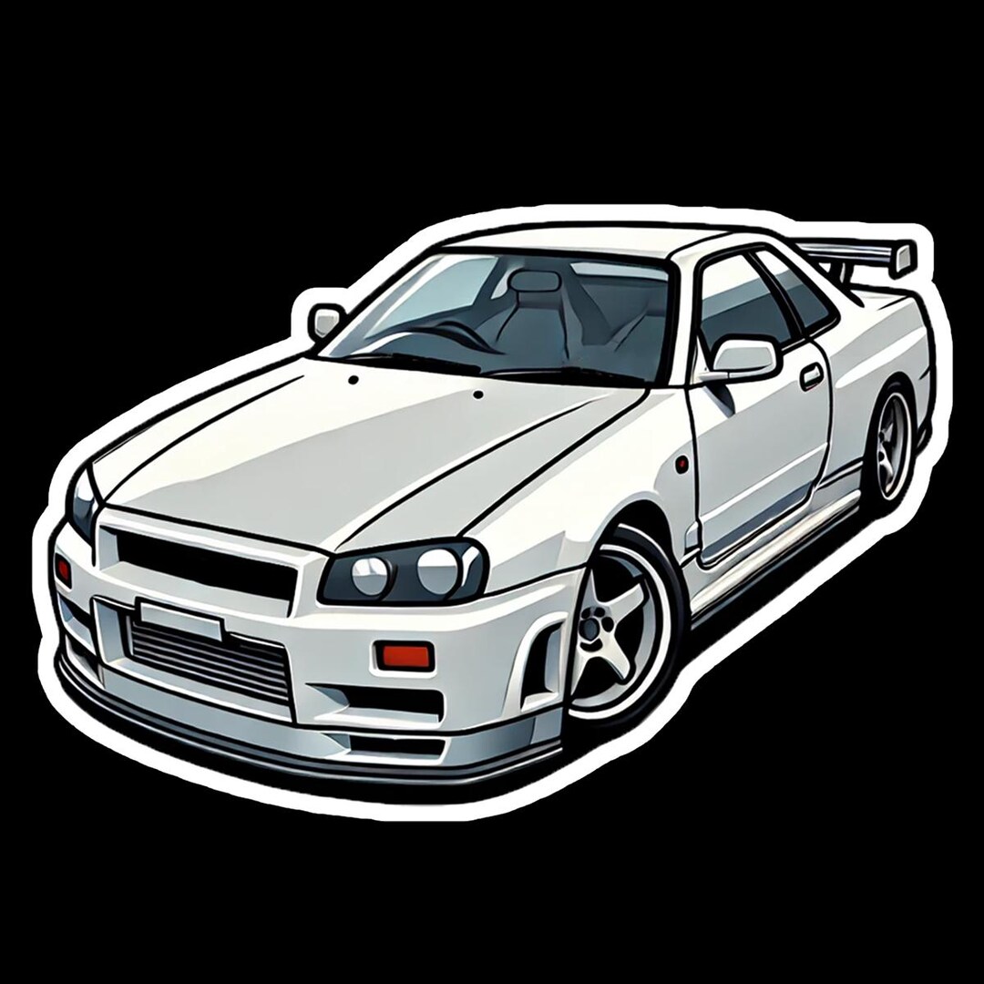 R34 GT-R Vinyl Sticker – JDM Decal for Car Enthusiasts, Nissan R34 GT-R ...