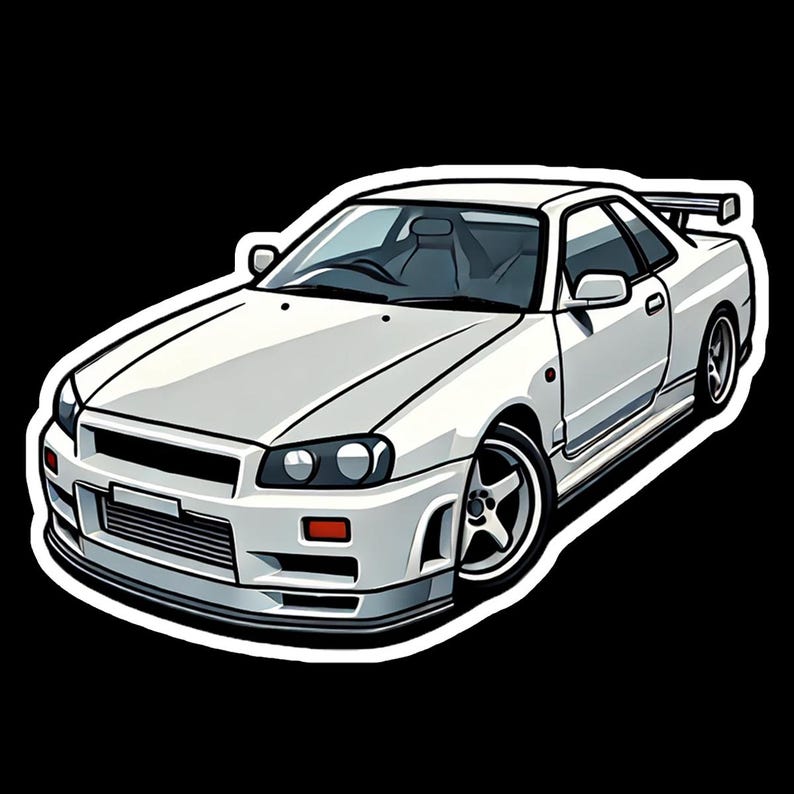 R34 GT-R Vinyl Sticker – JDM Decal for Car Enthusiasts, Nissan R34 GT-R ...