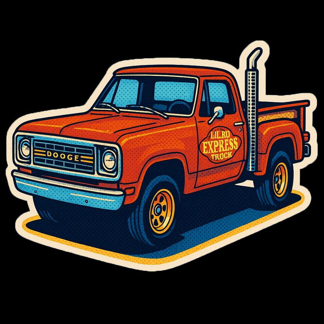 Dodge Lil’ Red Express Sticker – Retro Pop Art Truck Decal for Classic ...