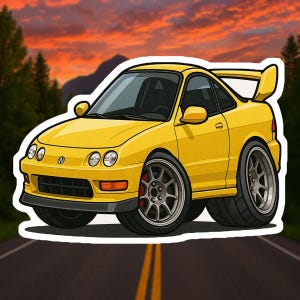 Acura Integra Type R Sticker JDM Car Decal Honda Integra Type R Cartoon ...