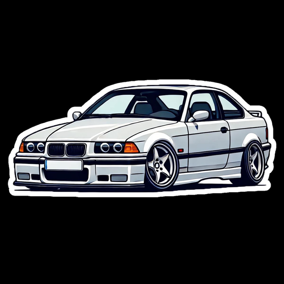 E36 M3 Vinyl Sticker – Euro Decal for Car Enthusiasts, BMW E36 M3 ...