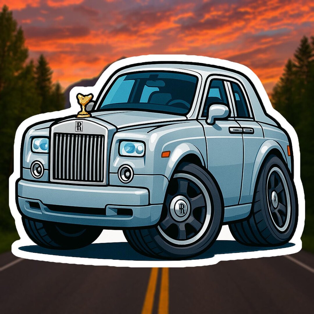 Rolls Royce Phantom Sticker Luxury Car Decal Funny Cartoon Sticker for ...
